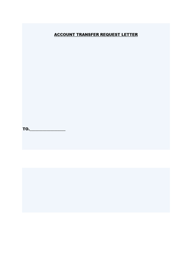 Account Transfer Request Letter Template | PDF