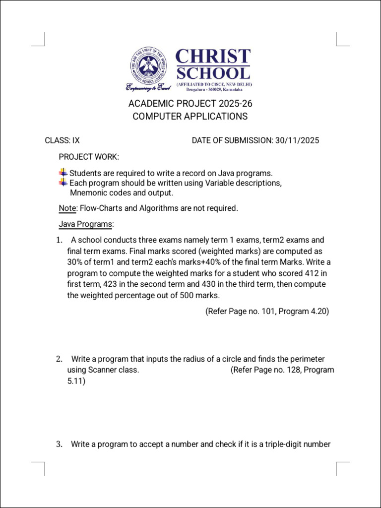 Class IX - COMPUTER ACADEMIC PROJECT 2025 | PDF | Numbers | Income Tax