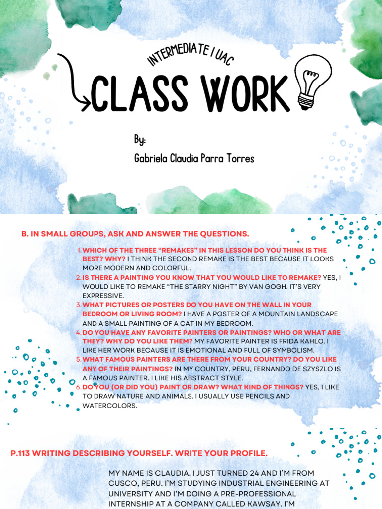 Class Work | PDF