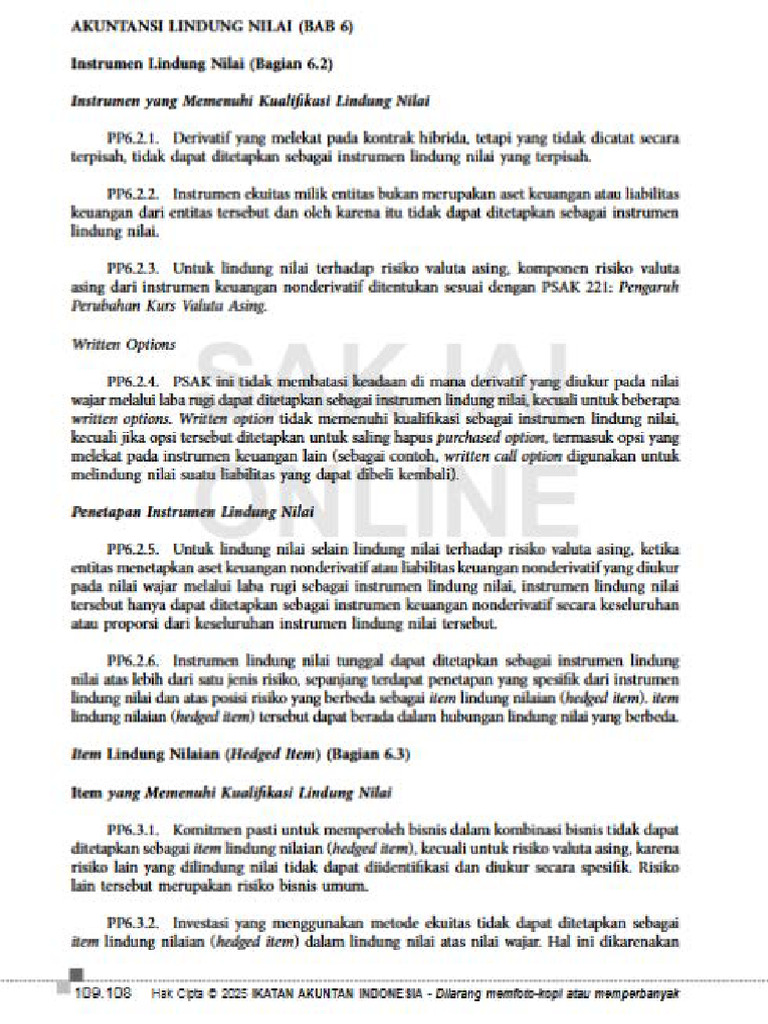 PSAK 109 Bab 6 - LAmpiran B Pedoman Penerapan Akuntansi Lindung Nilai | PDF