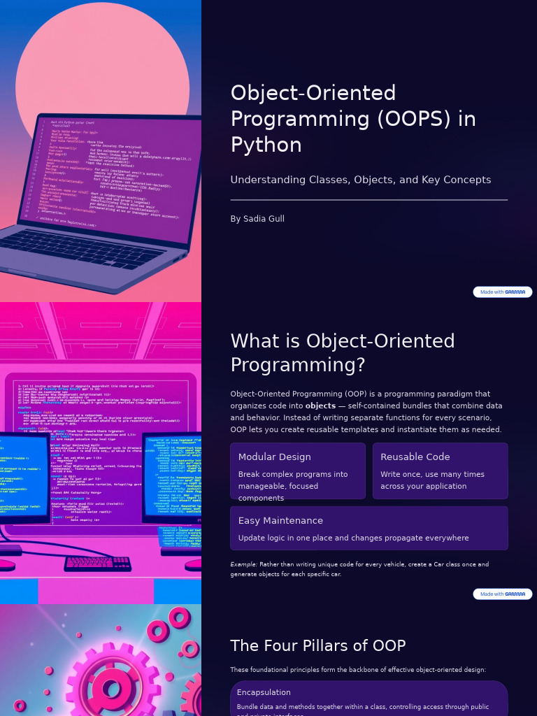 OOP in Python: Classes and Concepts | PDF | Object Oriented Programming ...