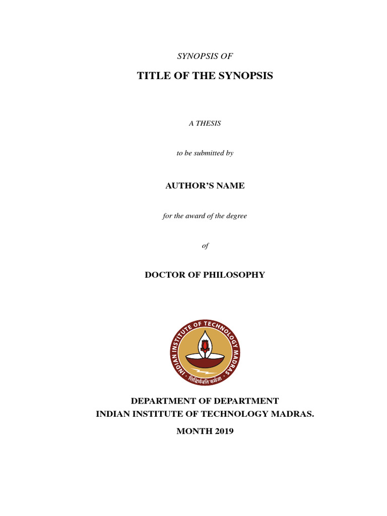 PhD Thesis Synopsis Overview | PDF