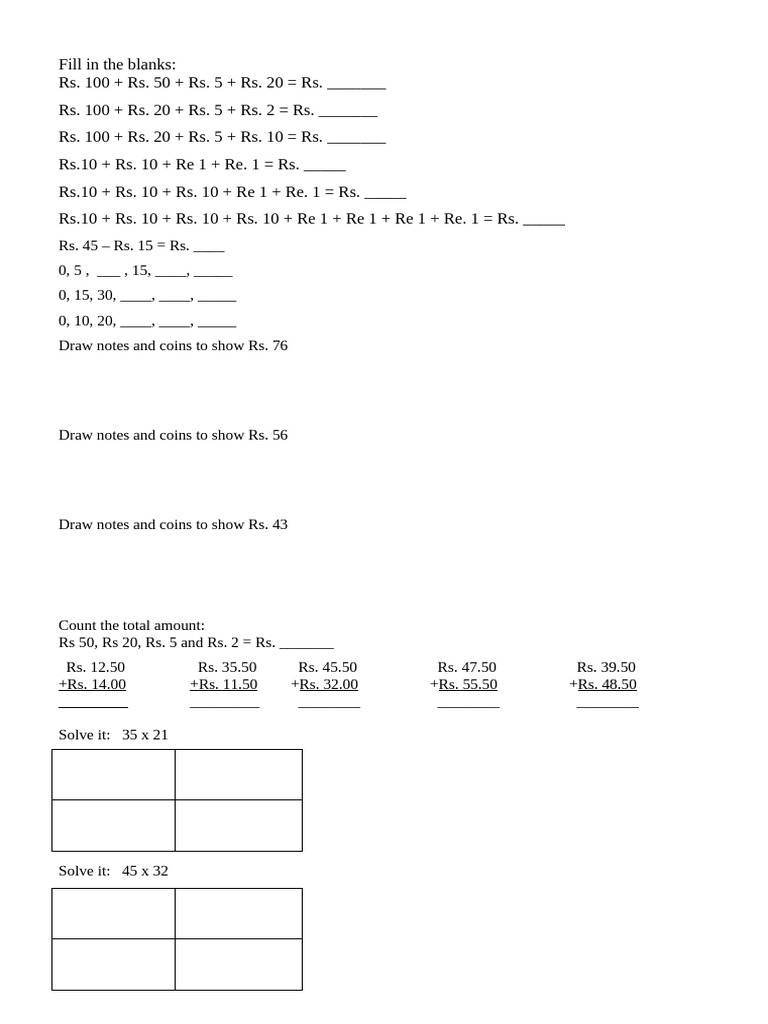 Maths Worksheet 002 | PDF