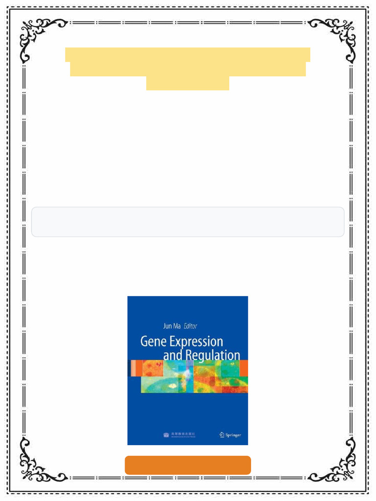 Gene expression and regulation 1st Edition Jun Ma ebook full corrected ...