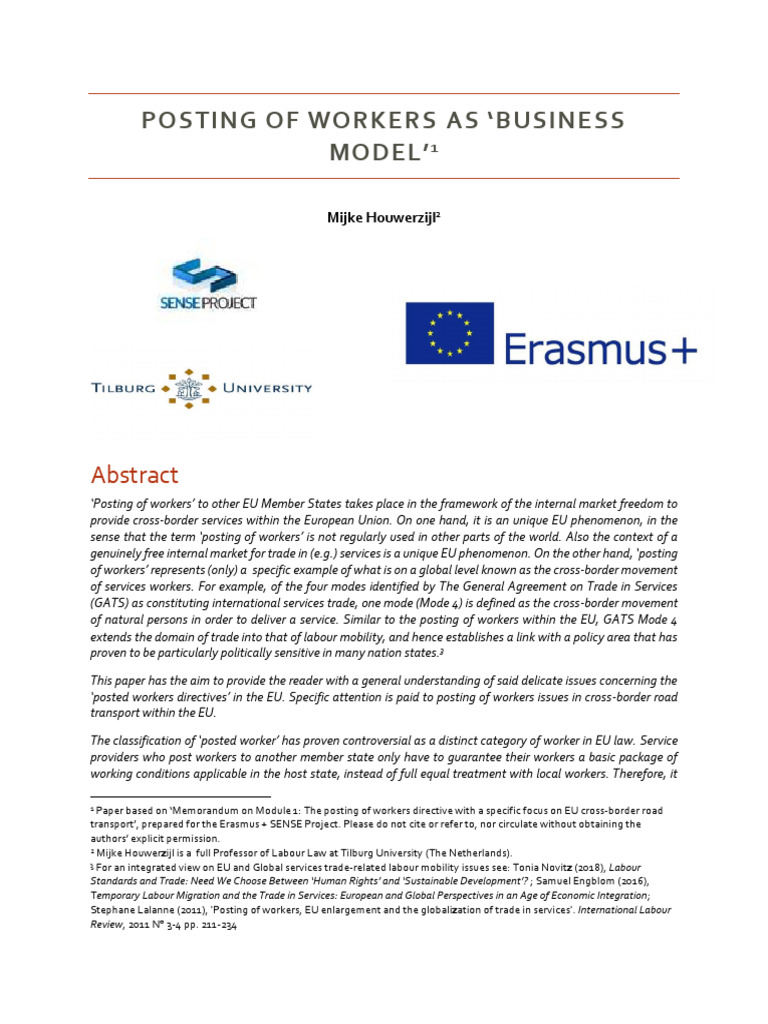 EU Posted Workers: Road Transport Insights | PDF | Labour Law | Employment