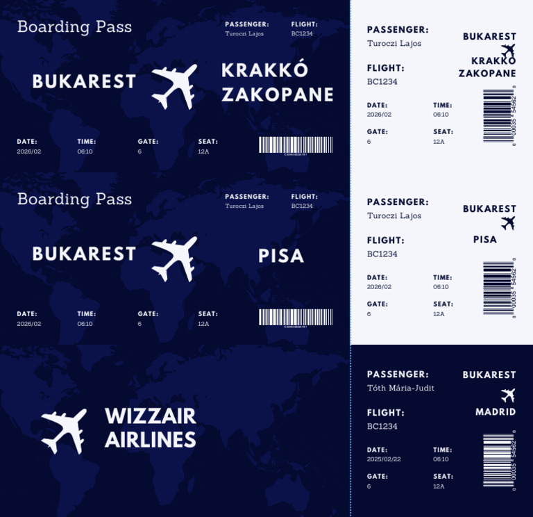 Blue Modern Boarding Pass Airlines Ticket | PDF