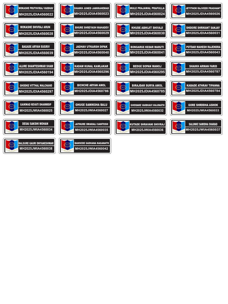 List of Student Names and IDs | PDF