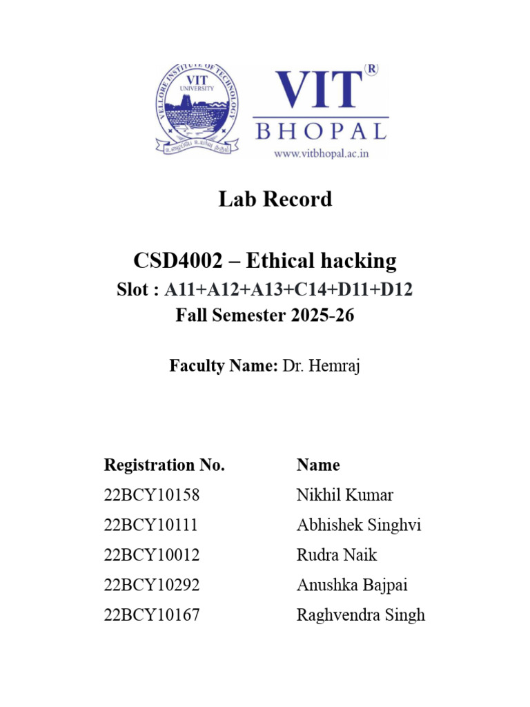 Ethical Hacking Report | PDF | Computing | Cyberspace