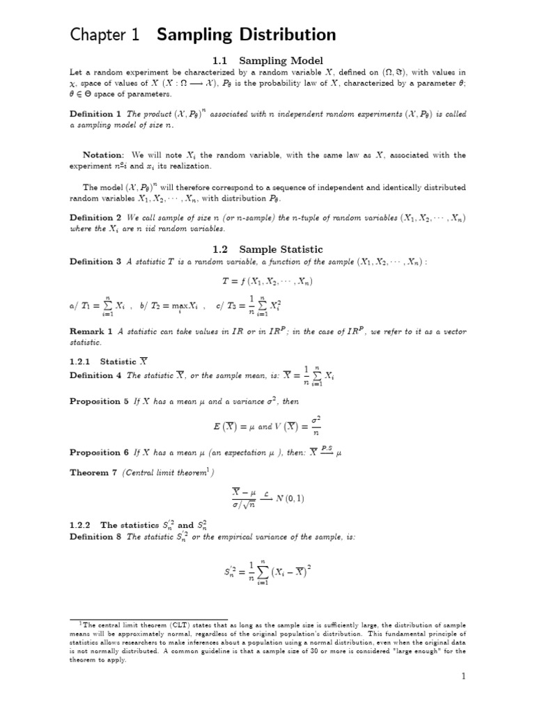 ESC2-05 Chapter1-Sampling Distribution 2025-2026 | PDF | Random ...