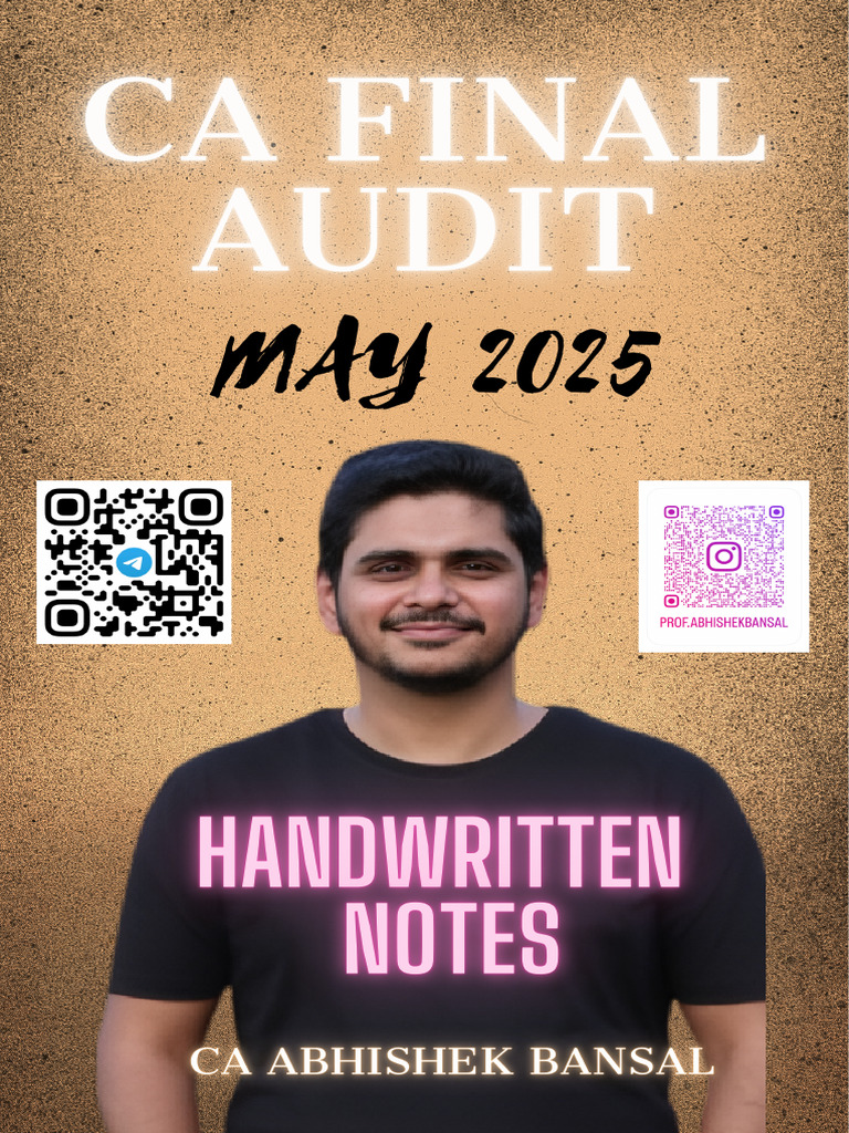 CA - Final - Audit Handwritten Notes - CA Abhishek Bansal | PDF