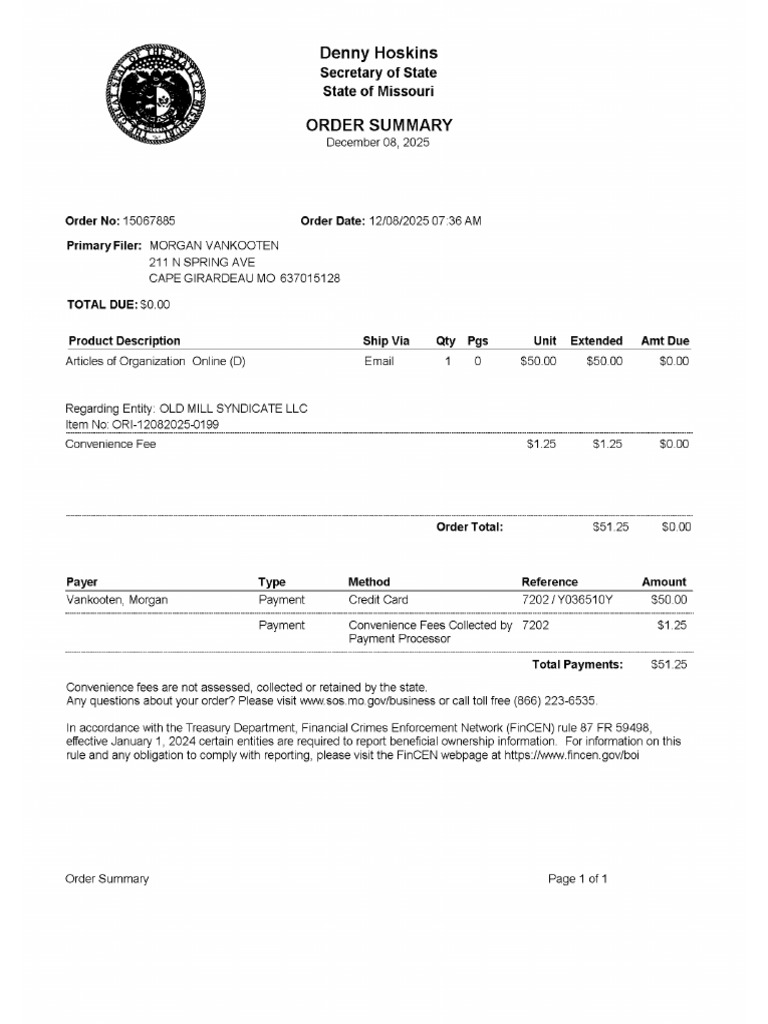 Order Summary | PDF
