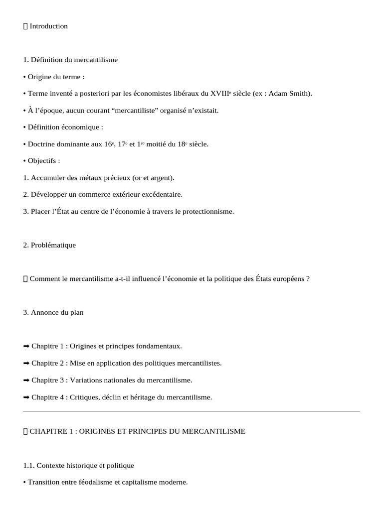 Mercantilisme : Origines et Impact Économique | PDF | Mercantilisme ...
