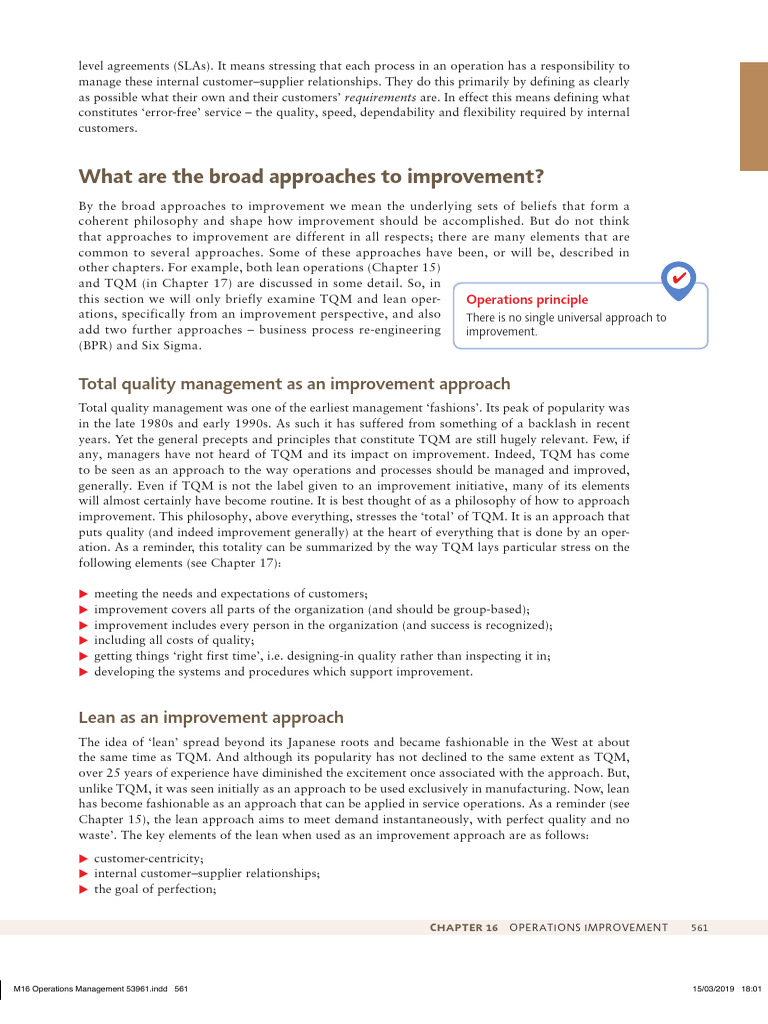 Operations Management ---- (What Are the Broad Approaches to ...