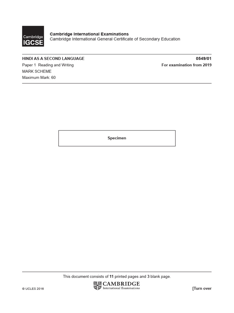 330962 2019 Specimen Paper Markscheme 1 | PDF | Cognition | Cognitive ...