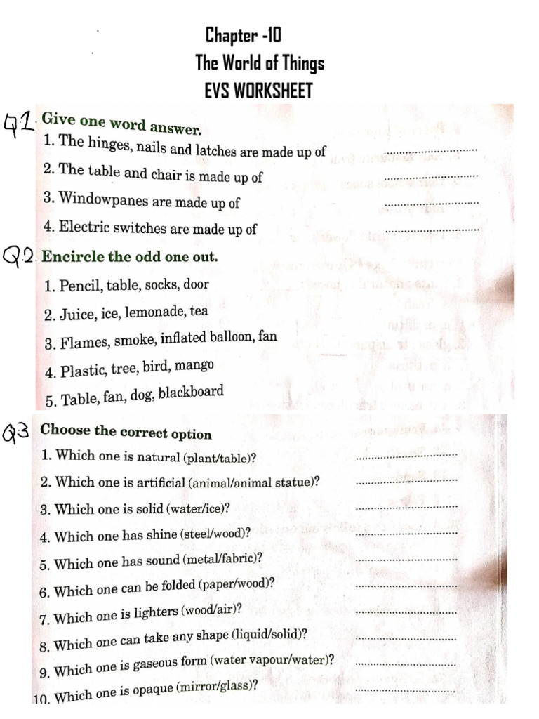 Ch 10 Worksheet | PDF