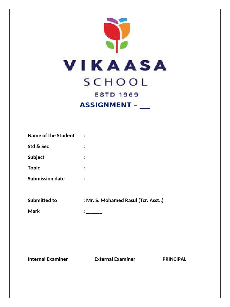 Assignment Front Page | PDF