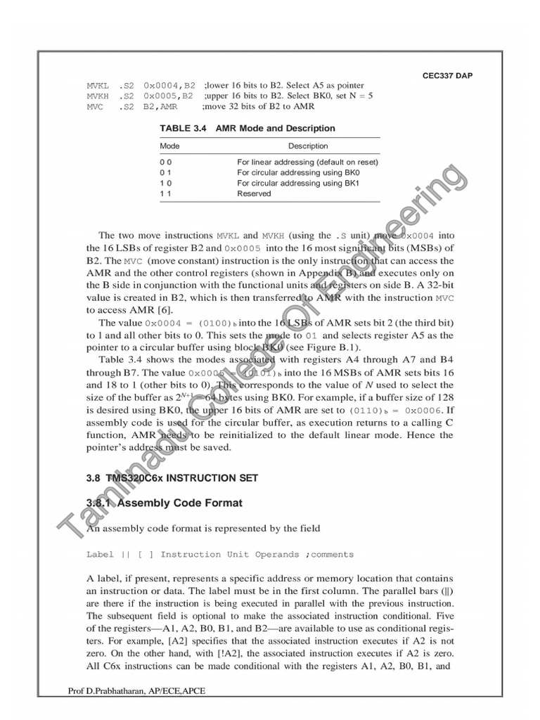 DSP Architecture and Programming Lecture Notes 1 | PDF | Assembly ...