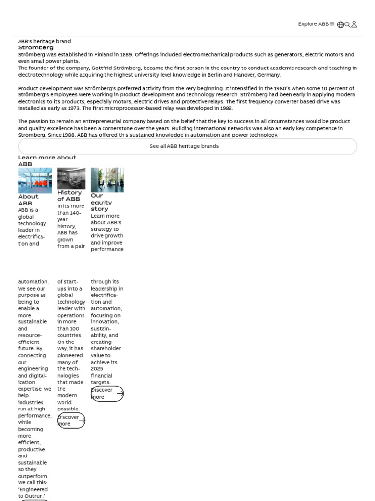 ABB: History and Innovation in Electrification | PDF | Economies