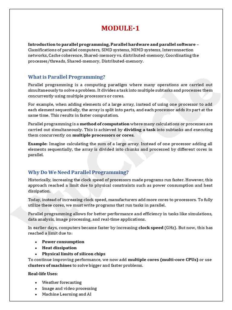 BCS702 Module 1 PDF | PDF | Parallel Computing | Central Processing Unit