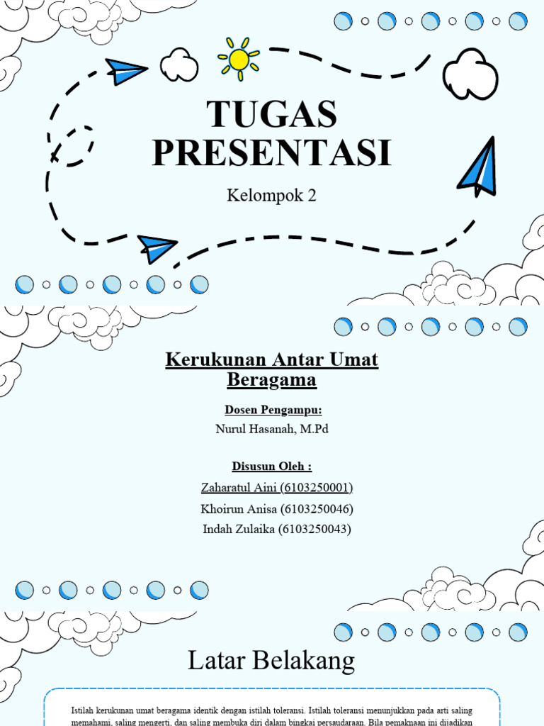 Biru Dan Putih Minimalis Ilustrasi Lucu Tugas Presntasi | PDF