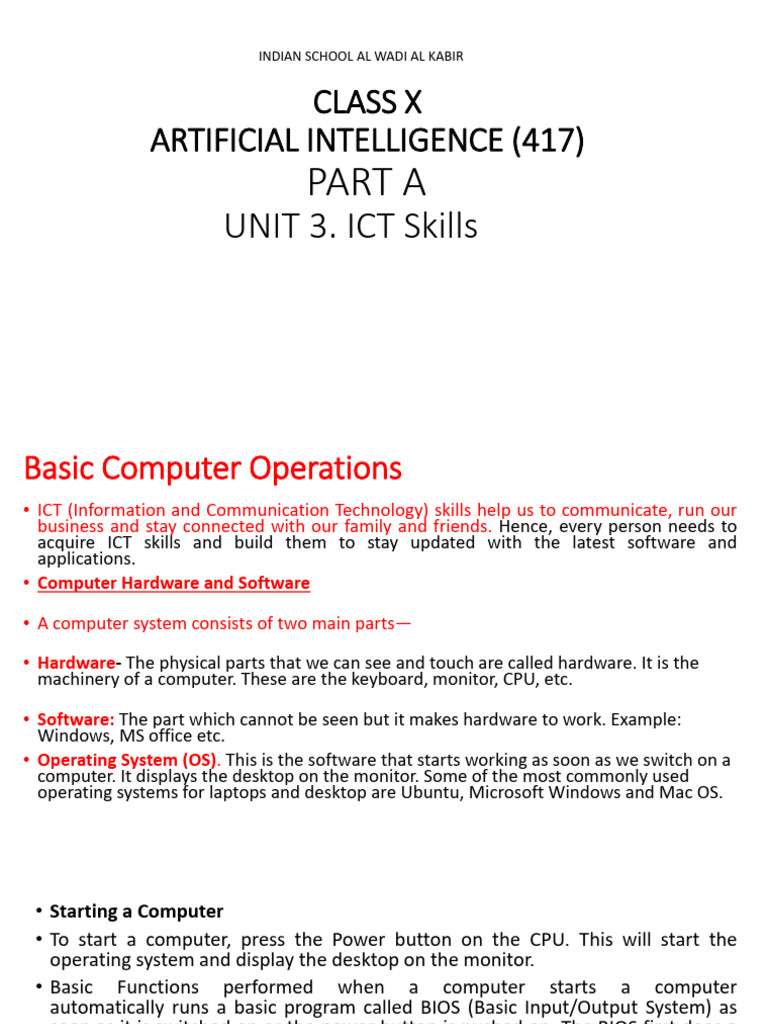 Basic ICT Skills for Computer Use | PDF | Computer Virus | Antivirus ...