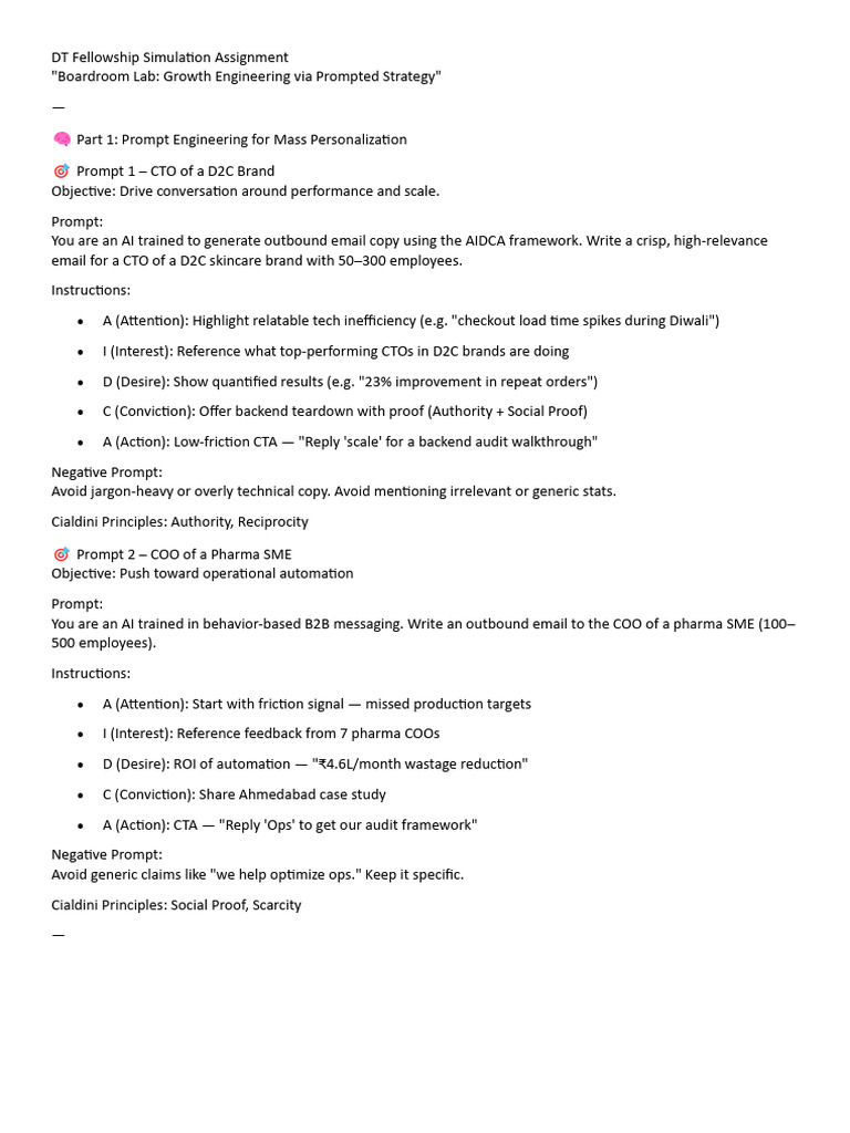 DT Fellowship Simulation Assignment | PDF