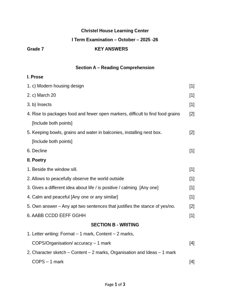Grade 7 Answer Key English SA1 | PDF | Chess Openings | Chess Theory