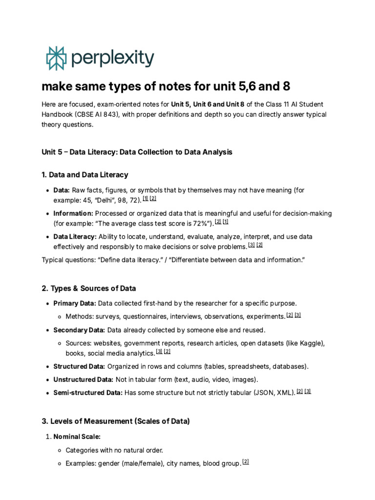 Make Same Types of Notes for Unit 5,6 and 8 | PDF | Machine Learning ...