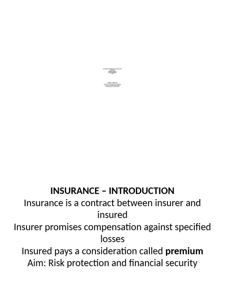 Insurance Mgt Ppt | PDF | Insurance | Business