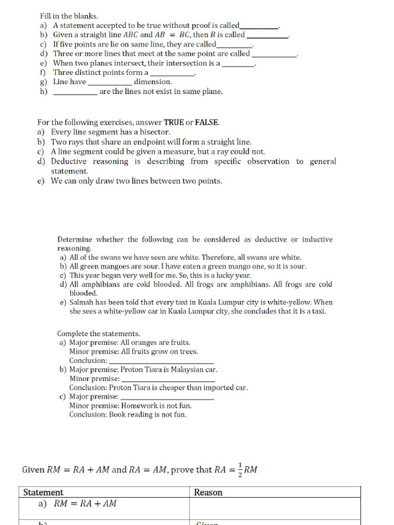 Geometry Concepts and Postulates Explained | PDF