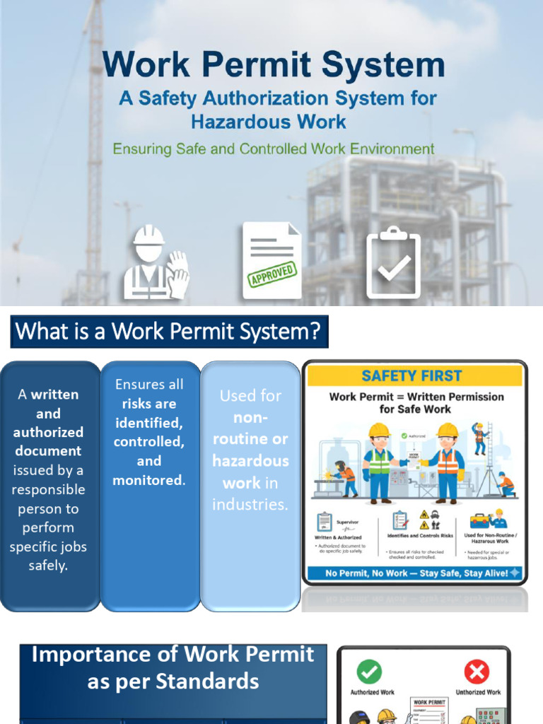 Work Permit System for Safety Compliance | PDF | Occupational Safety ...