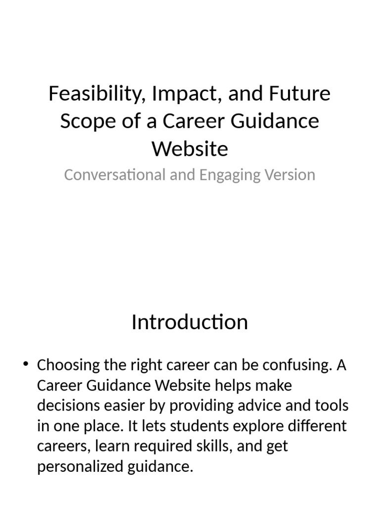 Career Guidance Website Presentation | PDF