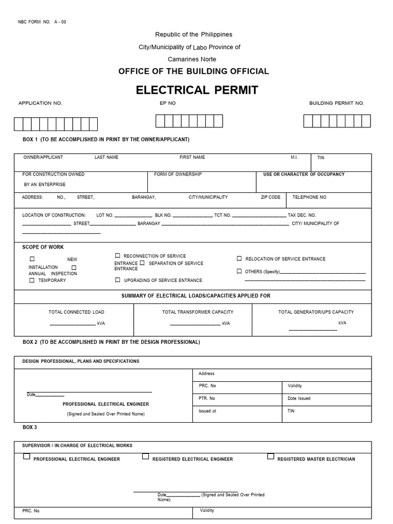 Electrical Permit | PDF
