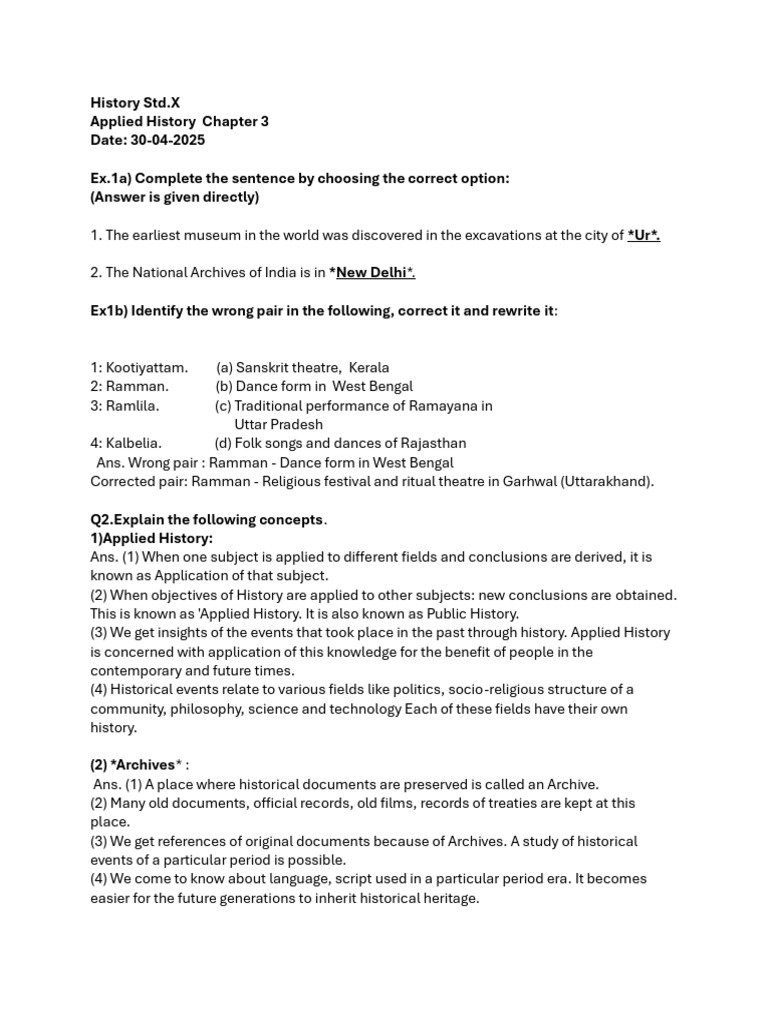 Applied History Std X Chapter 3 | PDF | Cultural Heritage | Knowledge