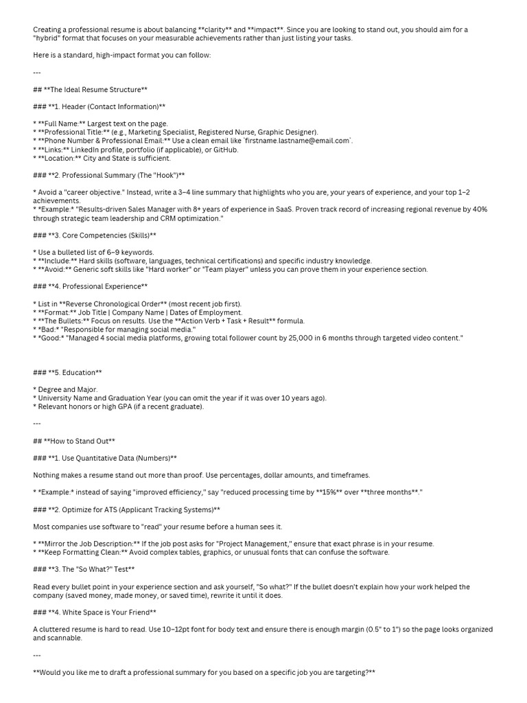 Professional Resume Writing Guide | PDF | Résumé | Computing