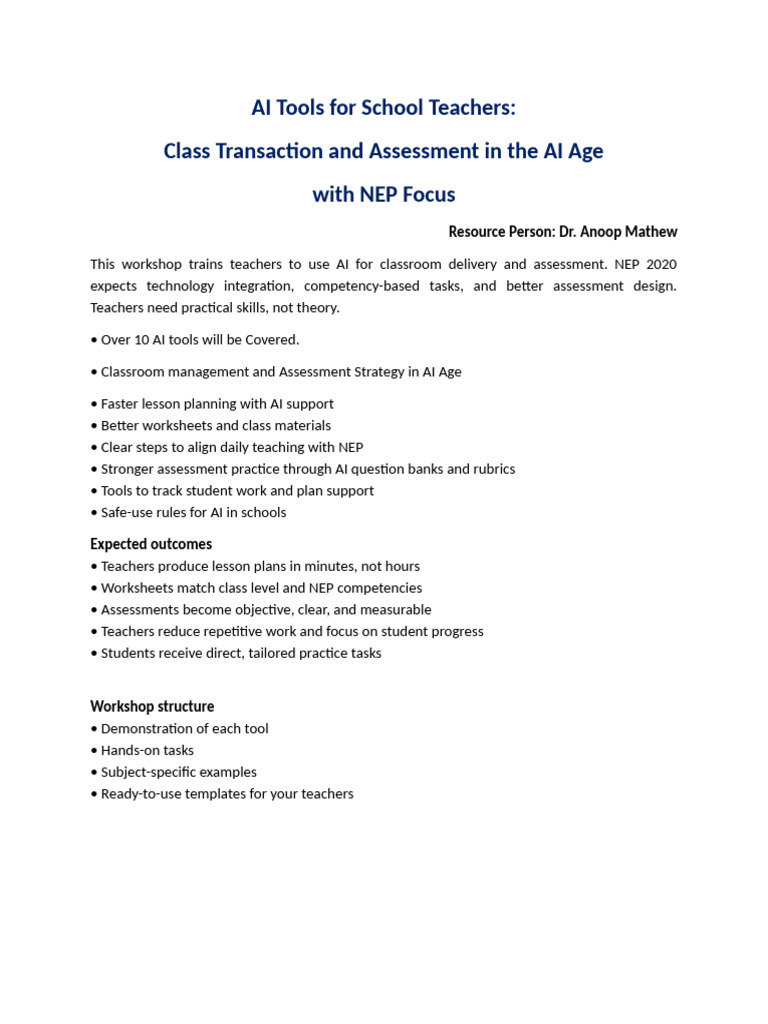 AI Tools for School Teachers | PDF