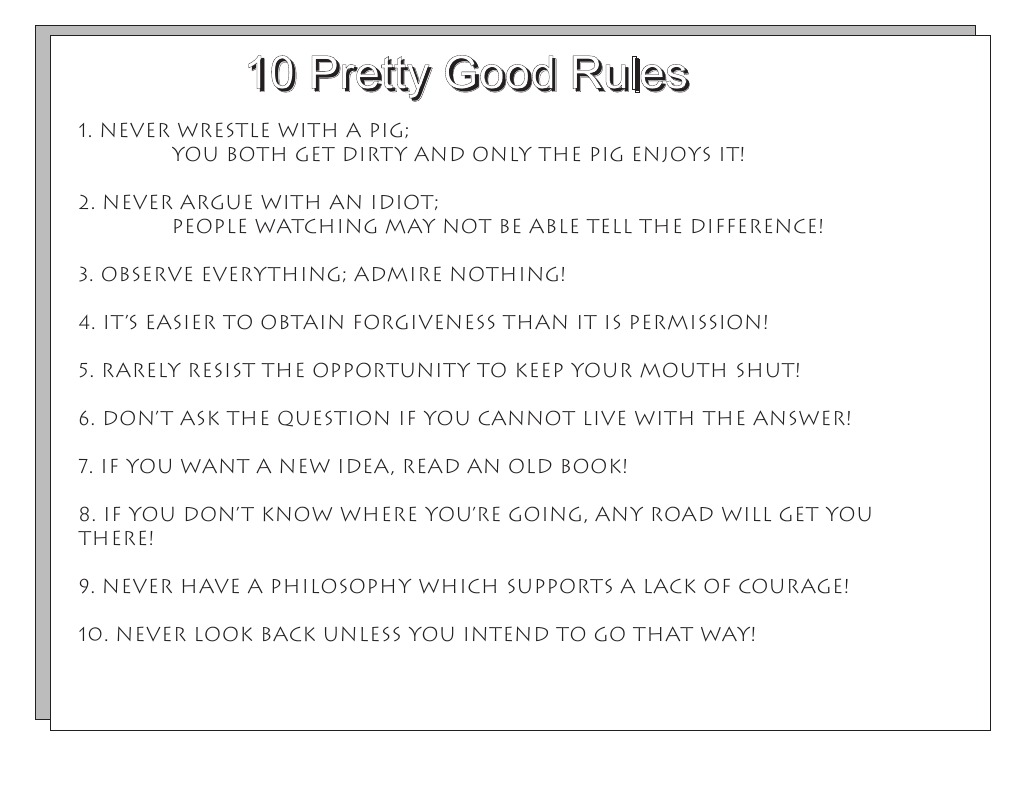 10 Good Rules | PDF | Self-Improvement