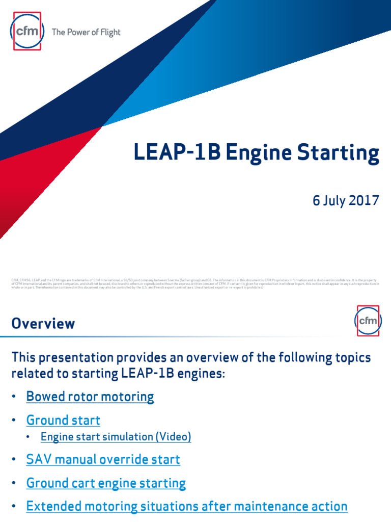 LEAP 1B Engine Starting 2017-07-06 | PDF | Mechanical Engineering | Engines