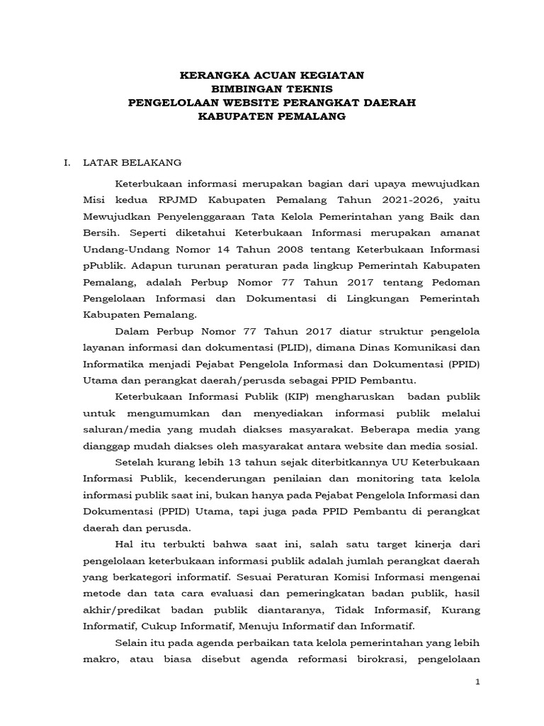 Kak Rakor Ppid Bimtek Pic Halo Buupati, 25 Mei 2021 | PDF