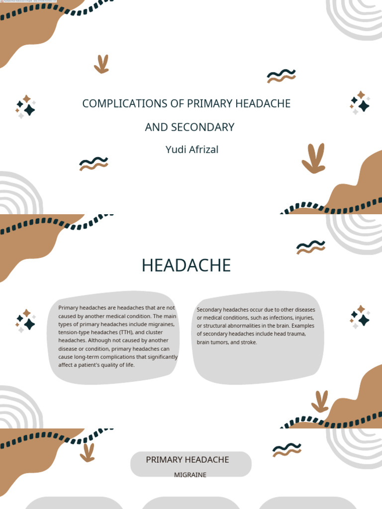 Komplikasi nyeri kepala primer dan sekunder.id.en | PDF | Headache | Stroke
