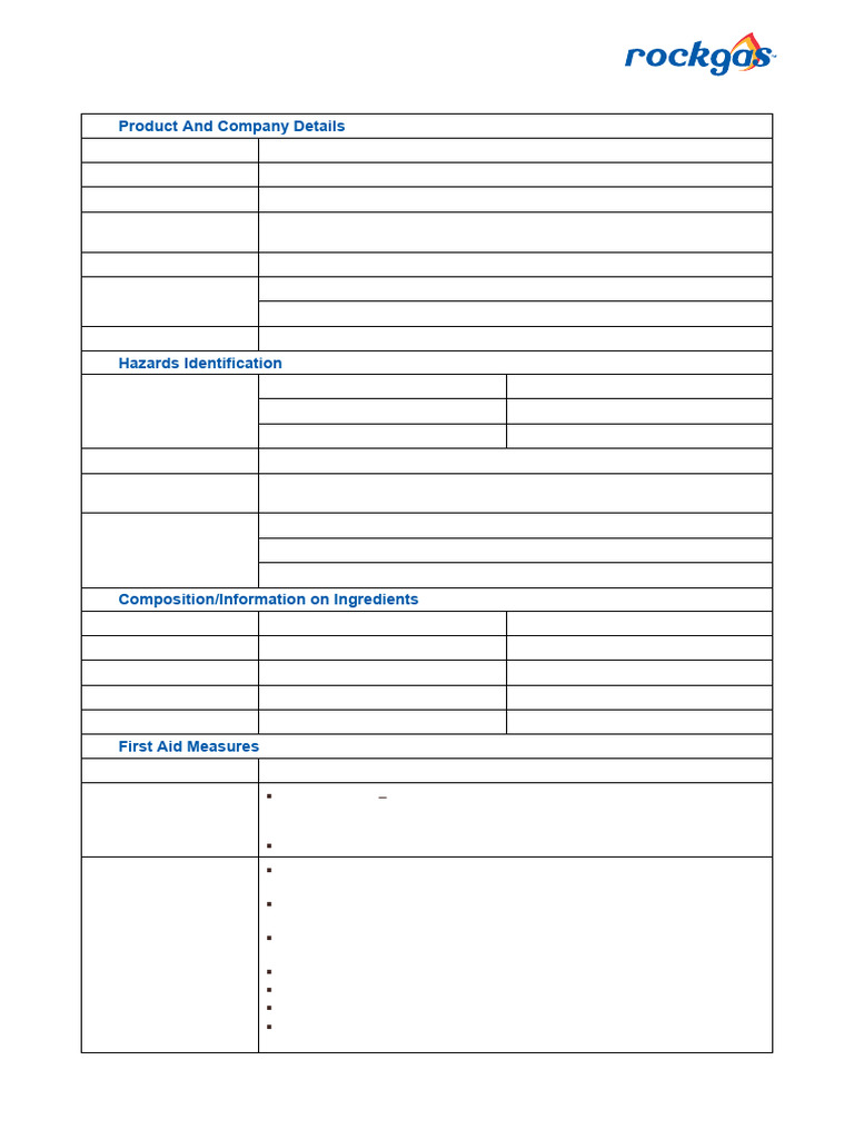 LPG Safety Data Sheet SDS 2020 | PDF | Liquefied Petroleum Gas | Dangerous Goods