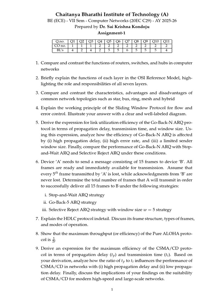 CN Assignment 1 | PDF | Computing | Computer Science