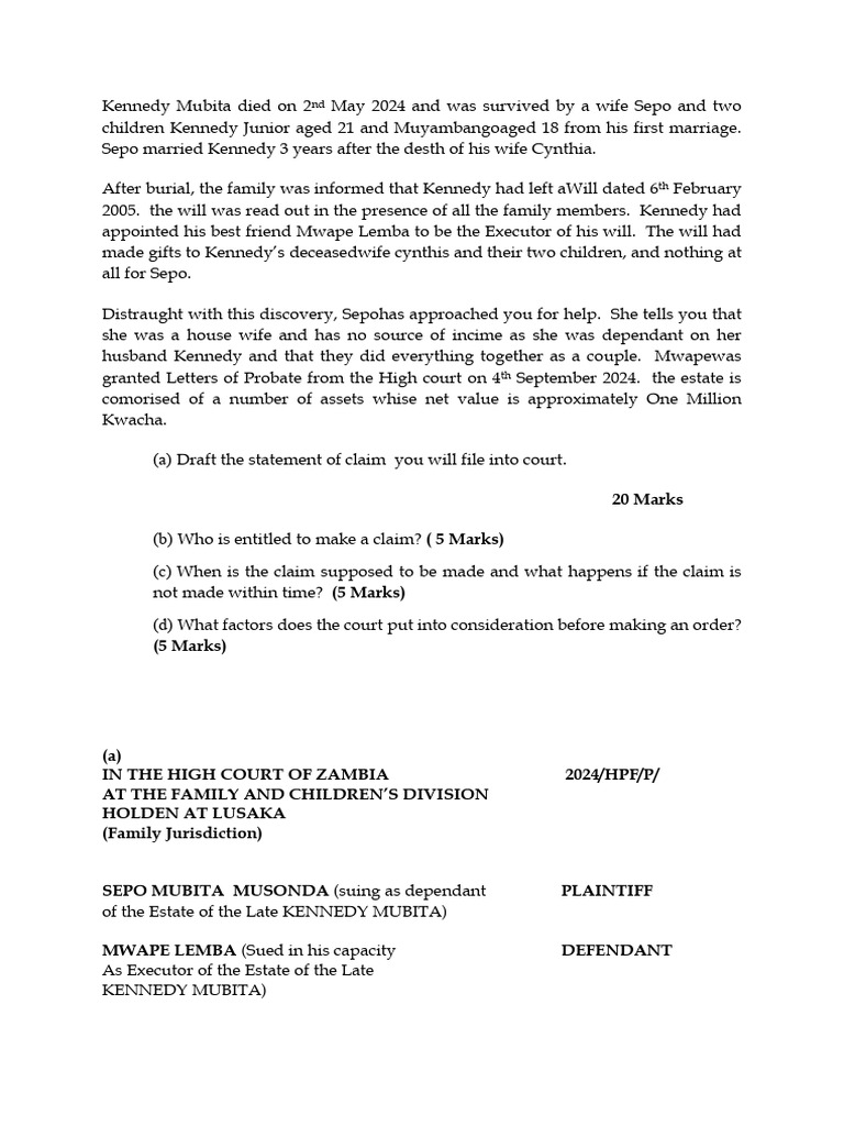 REVISION | PDF | Will And Testament | Probate
