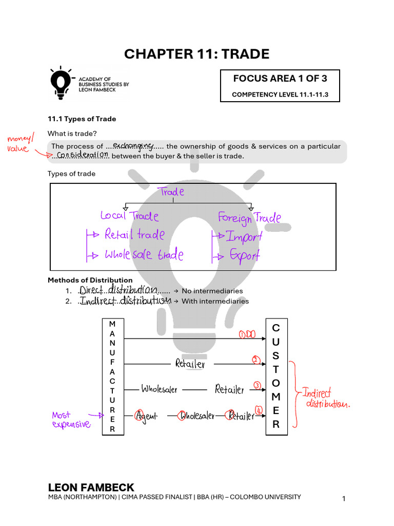 Chapter 11 Revision Tute V1 | PDF | Economies | Trade