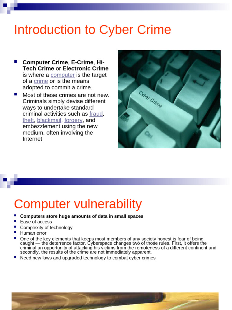 Understanding Cyber Crime Types and Impact | PDF | Computer Virus ...