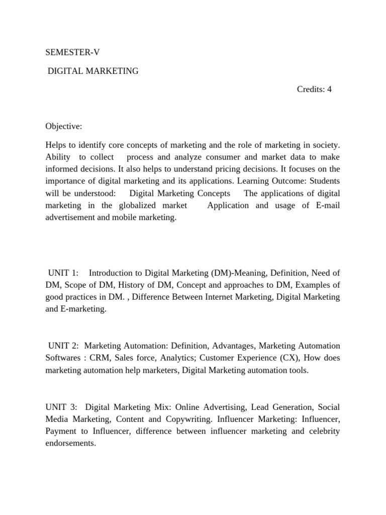 Digital Marketing Course Overview | PDF