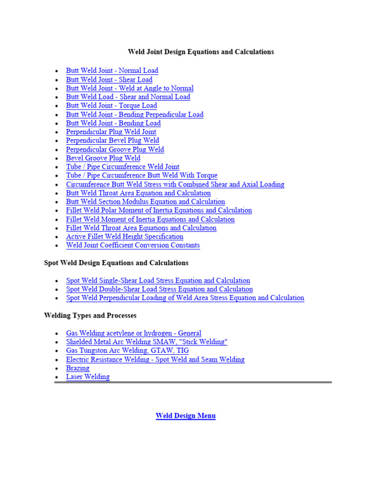 Weld Joint Design Equations and Calculations | PDF | Welding | Construction