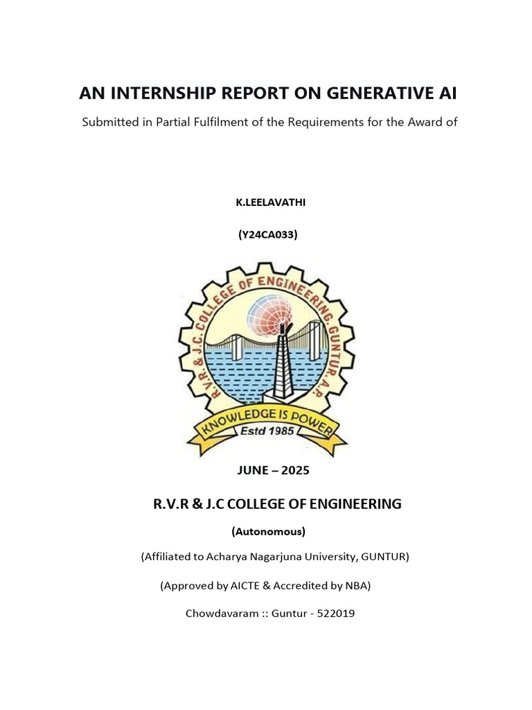An Internship Report on Generative Ai-leela (1) | PDF | Artificial ...