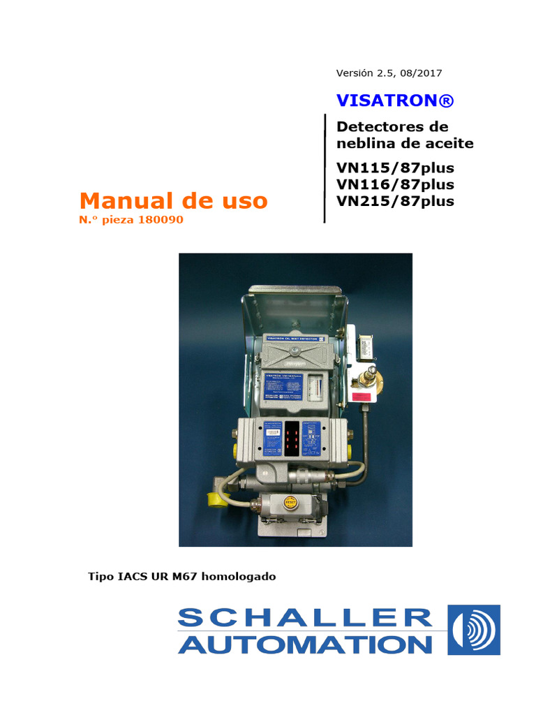 Manual de Uso Detectores VISATRON® VN87plus | PDF | Rodamiento ...