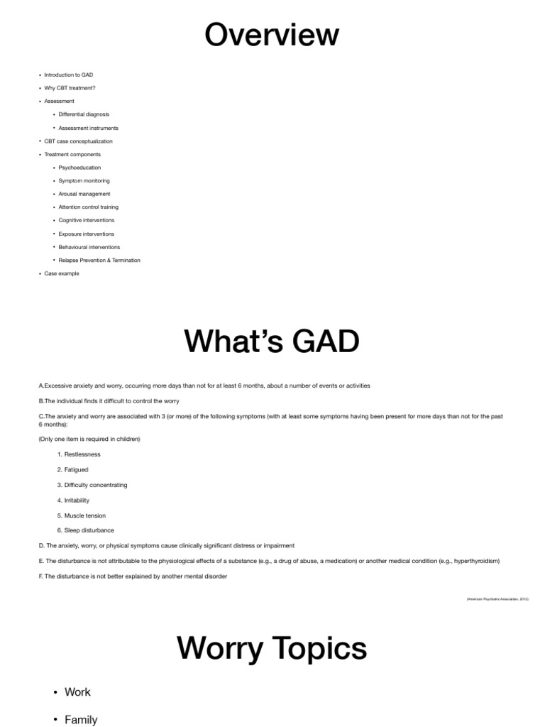 Dr. Schwartzman GAD Presentation Slides | PDF | Generalized Anxiety ...